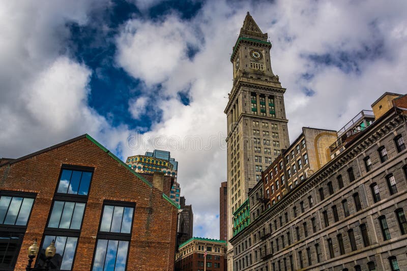 Clock Tower and Other Buildings in Boston, Massachusetts. Stock Image ...