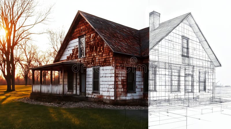 Custom House Renovation Project Showing before and after States with ...