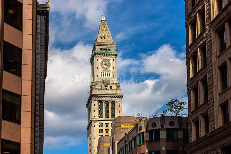 Custom House Tower in Boston Stock Photo - Image of england, district ...