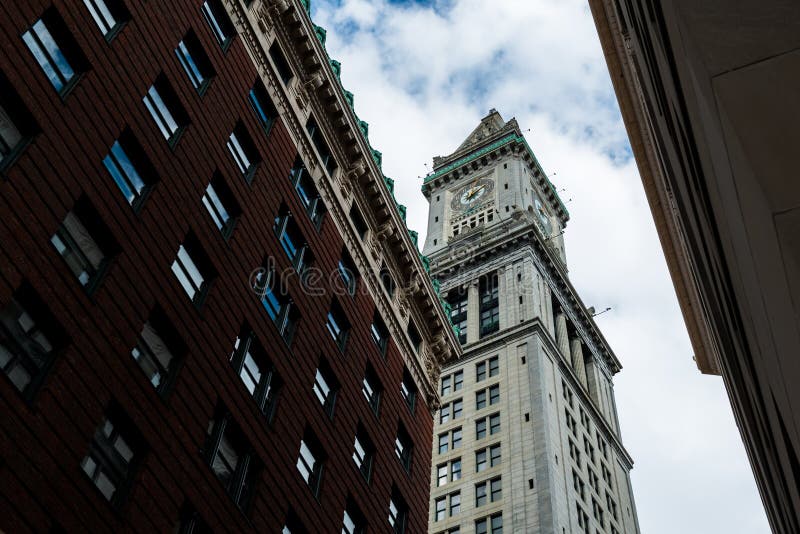 Custom House Tower View on Early Spring Stock Image - Image of ...