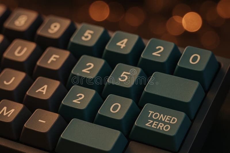 Custom Keyboard with Toneed Zero and Numeric Keys Stock Illustration ...