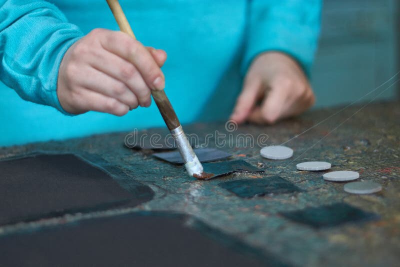 Custom Leather Item Crafting Process Stock Photo - Image of ...