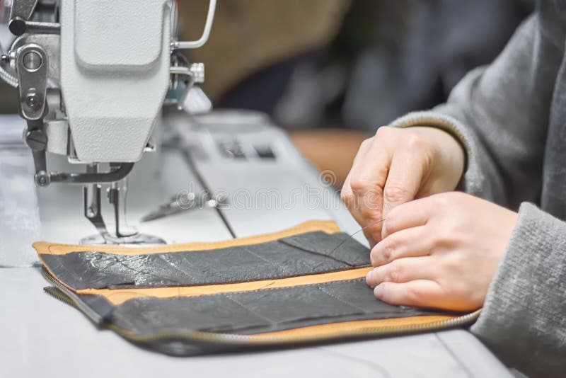 Custom Leather Item Crafting Process Stock Photo - Image of ...