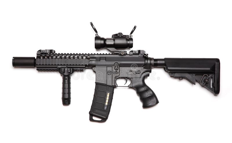 M4A1 Assault Rifle with Grenade Launcher Stock Photo - Image of carbine, army: 20464340