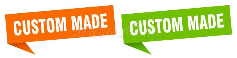 Custom Made Banner. Custom Made Speech Bubble Label Set Stock Vector ...