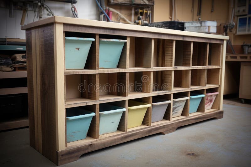 Custom-made Storage Unit Made from Repurposed Items Stock Illustration ...