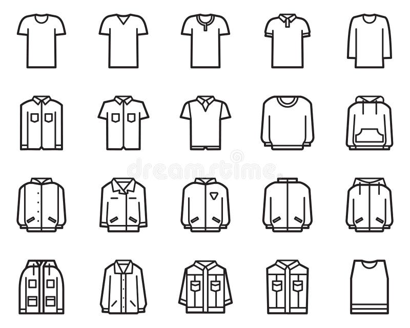20 custom menswear icons stock vector. Illustration of brand - 204144989
