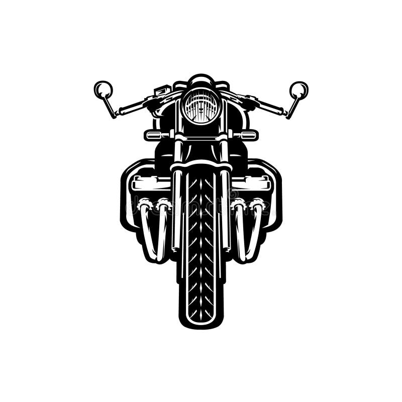 Custom Motor Front View Monochrome Vector Isolated Eps Stock Vector ...