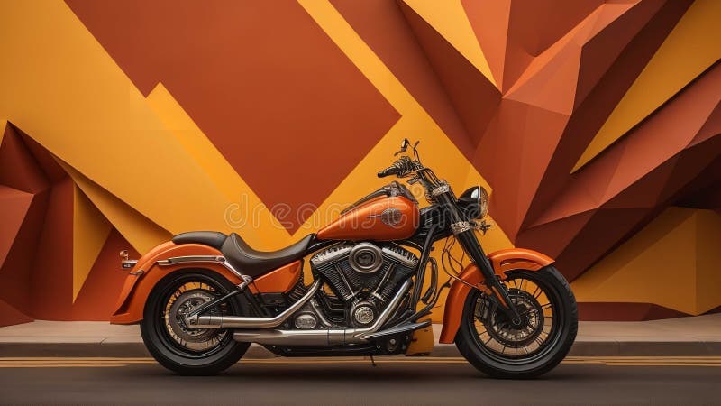 A Custom Motorbike on the Road with Abstract Background. Generative Ai ...