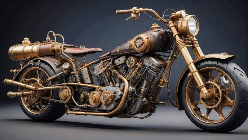 A Custom Motorcycle in an Authentic Creative Workshop. Motorcycle in ...