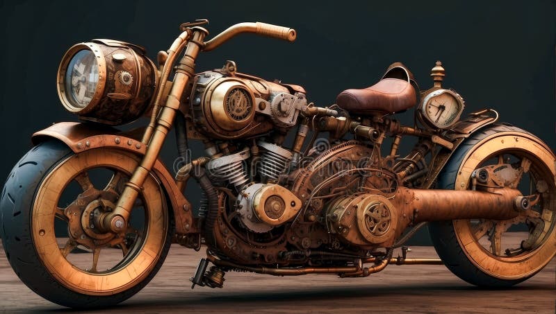 A Custom Motorcycle in an Authentic Creative Workshop. Motorcycle in ...