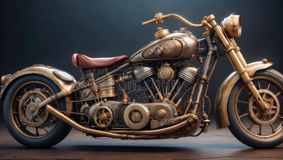 A Custom Motorcycle in an Authentic Creative Workshop. Motorcycle in ...