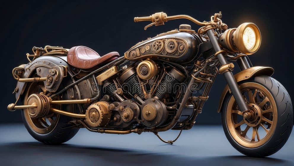 A Custom Motorcycle in an Authentic Creative Workshop. Motorcycle in ...