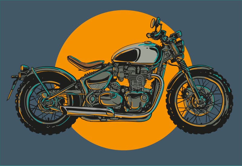Custom Motorcycle Classic Colour Stock Vector - Illustration of bike ...