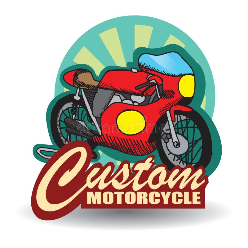 Custom Motorcycle Label. Vector Illustration Decorative Design Stock ...