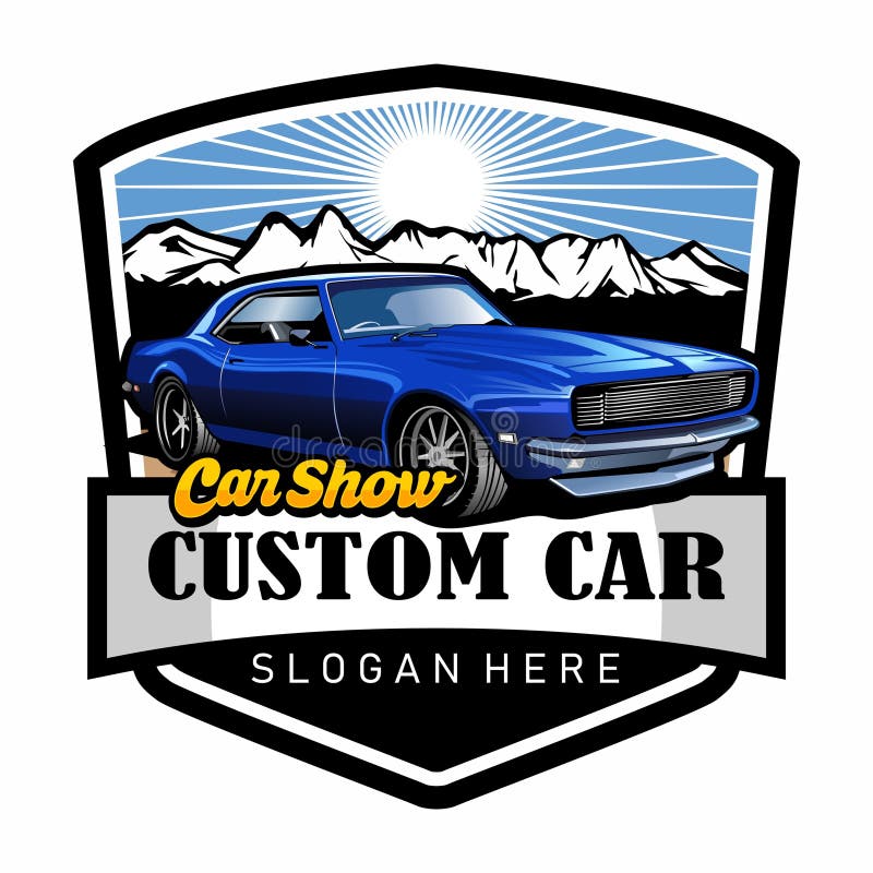 Custom Muscle Car Show Logo Illustration Design Vector Stock Vector ...