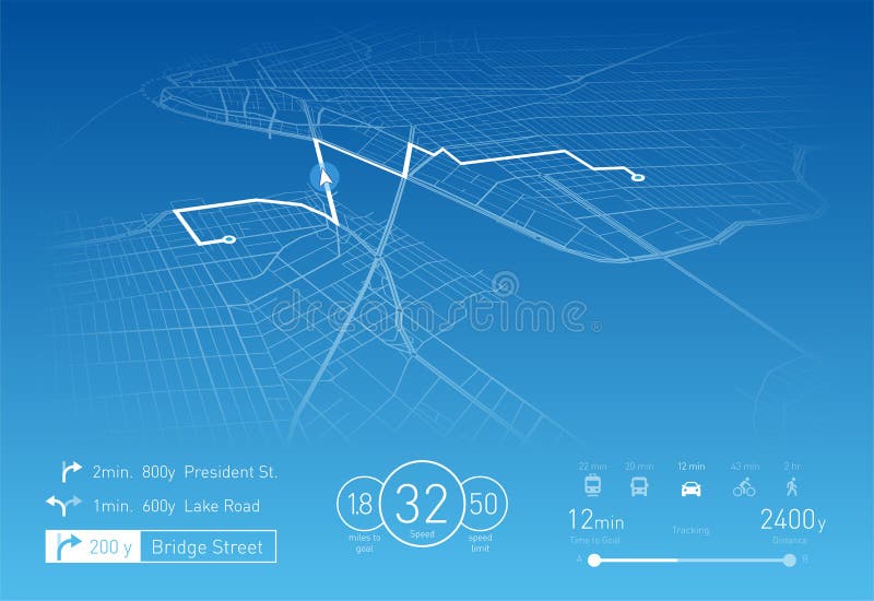 Custom Navigation System Vector Illustration Stock Vector ...
