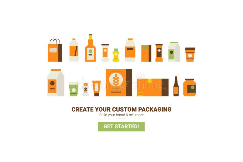 Custom packaging concept stock vector. Illustration of coffee - 67476766