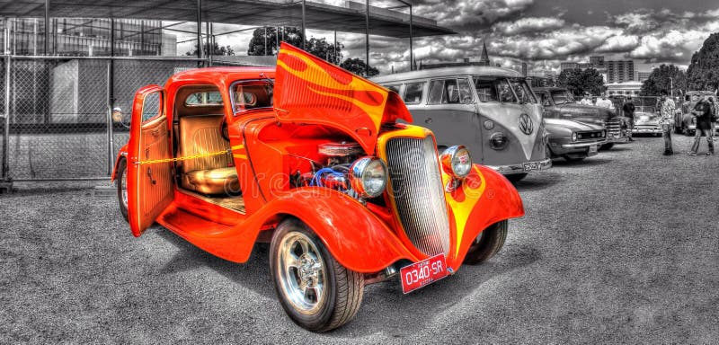 Custom painted hot rod editorial stock photo. Image of shine - 74231758