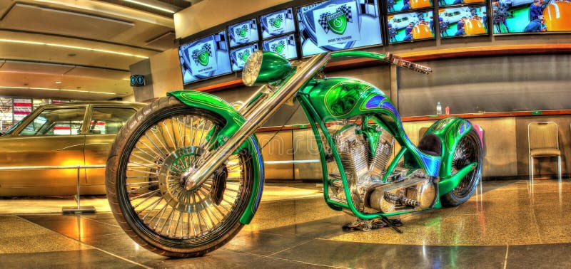 Custom painted motorcycle editorial stock image. Image of classic ...