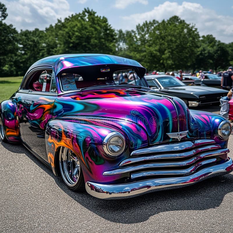 Custom-Painted Vehicle Showcasing Unique Modifications Stock ...
