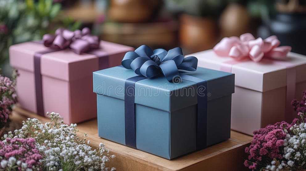 Custom Printed Gift Boxes with Company Logos Stock Image - Image of ...