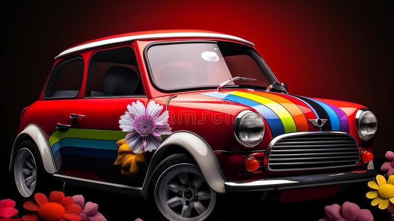 Custom red Mini Cooper AI stock illustration. Illustration of antique ...