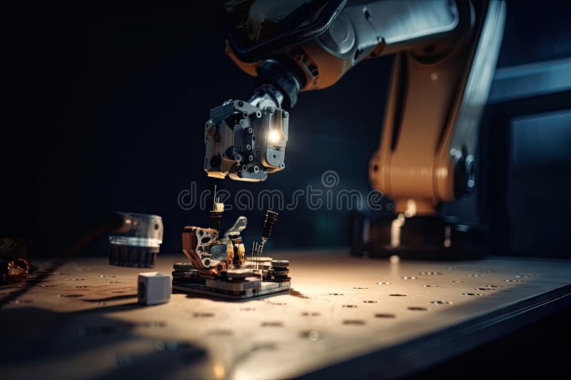 Custom Robotic Hand with Light and Power Tools for Precision Work Stock ...