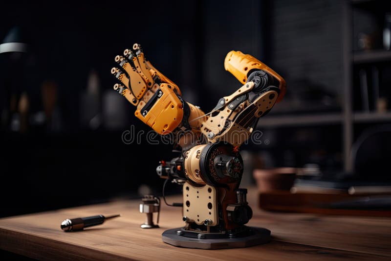 Custom Robotic Hand, with Tool for Gripping and Delicate Work Stock ...
