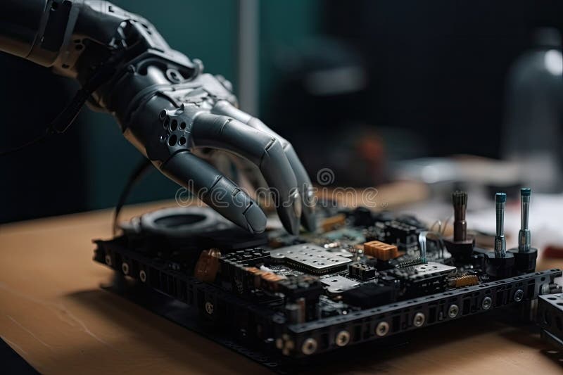 Custom Robotic Hand, with Tool for Gripping and Delicate Work Stock ...