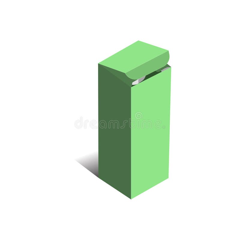 Custom Straight Tuck End Inserts Box 3D Template Stock Vector ...