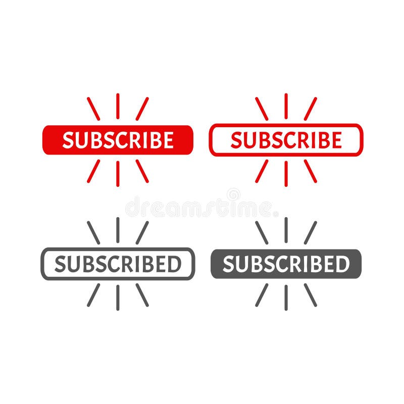 Custom Subscribe Button for Your Channel Stock Vector - Illustration of ...