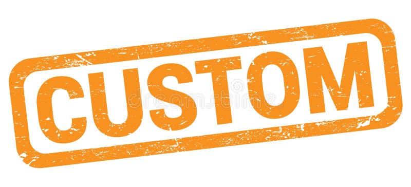 CUSTOM Text Written on Orange Rectangle Stamp Stock Illustration ...