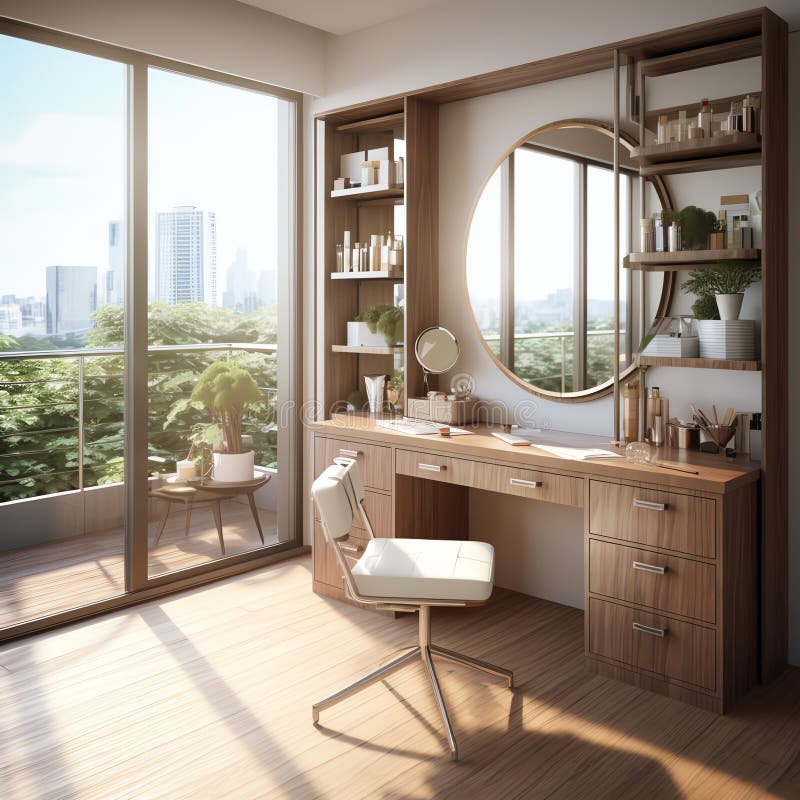 Custom Walk in Closet with a Dressing Table with Large Windows in Zebra ...