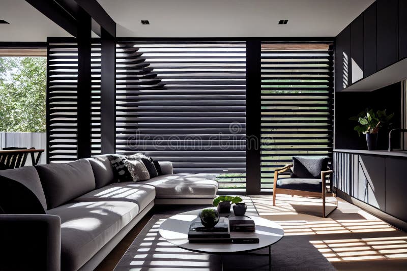 Custom Window Louvers in Sleek and Modern Home, Bringing Natural Light ...