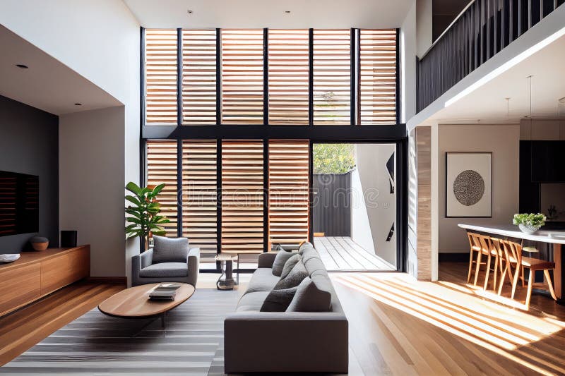 Custom Window Louvers in Sleek and Modern Home, Bringing Natural Light ...