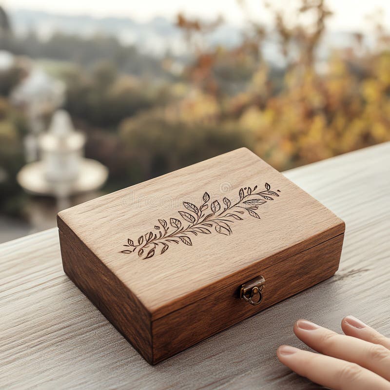Custom Wooden Keepsake Box with Engraved Design, Rustic Finish, 3D ...