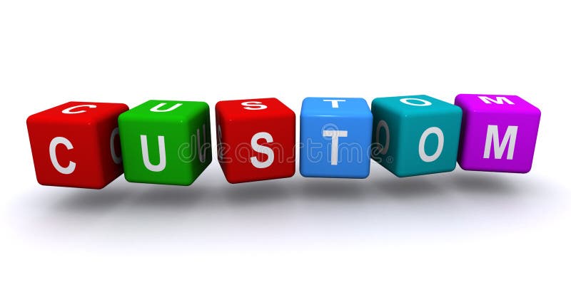 Custom word block on white stock illustration. Illustration of ...