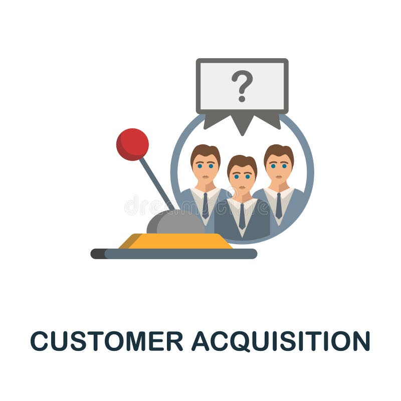 Customer Acquisition Flat Icon. Colored Element Sign from Growth ...
