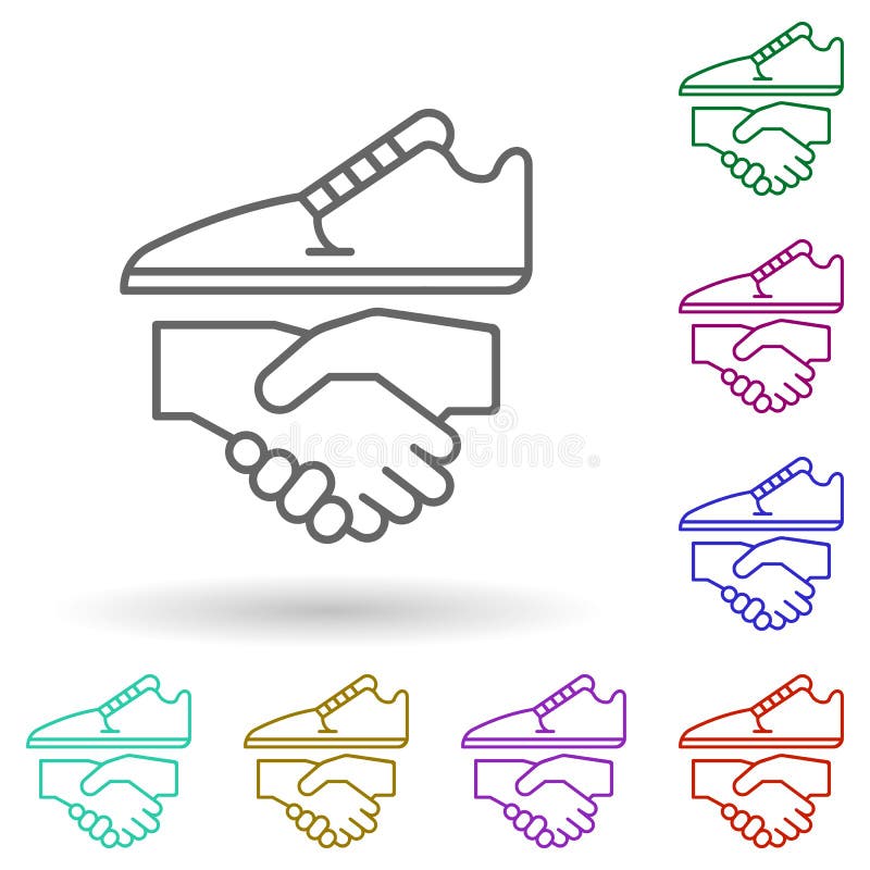 Customer Activation, Handshake Multi Color Icon. Simple Thin Line ...
