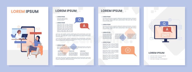 Customer Advisor Flat Vector Brochure Template Stock Vector ...