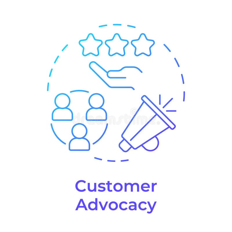 Customer Advocacy Blue Gradient Concept Icon Stock Vector ...