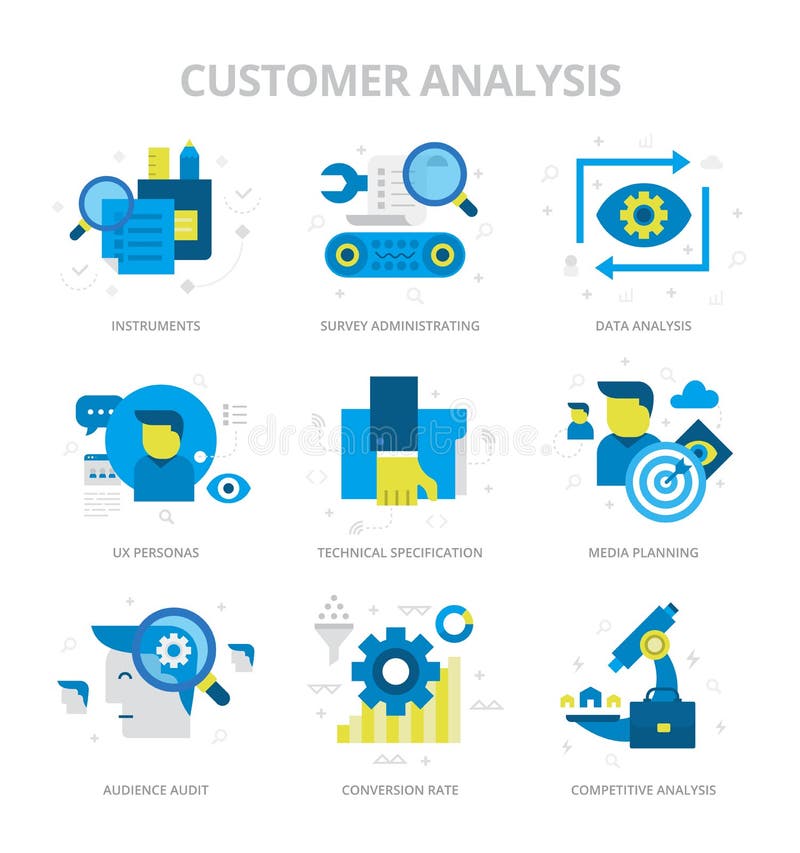 Customer analysis chart stock illustration. Illustration of customers ...