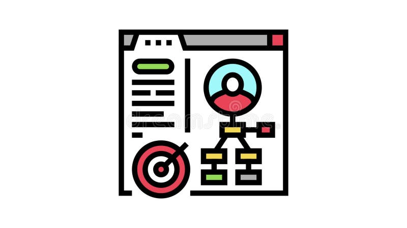Customer Analytics Report Color Icon Animation Stock Footage - Video of ...
