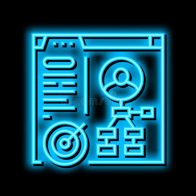 Customer Analytics Report Neon Glow Icon Illustration Stock Vector ...