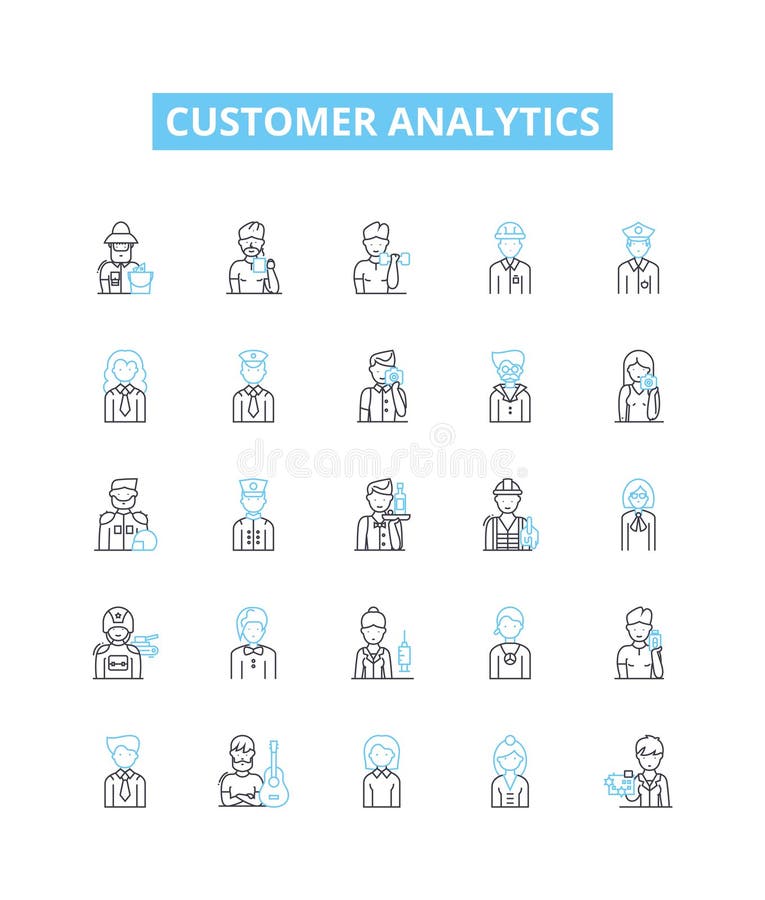 Customer Analytics Vector Line Icons Set. Customer, Analytics ...
