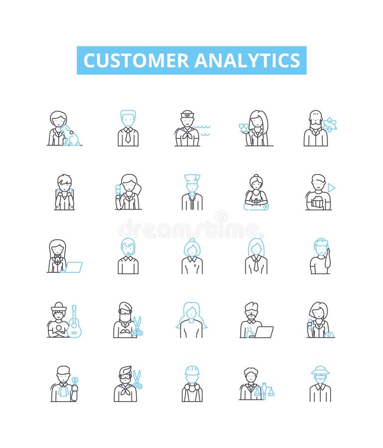 Customer Analytics Vector Line Icons Set. Customer, Analytics ...