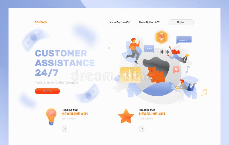 Customer Assistance Template Stock Vector - Illustration of computer ...