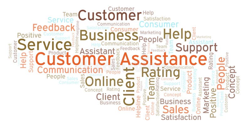 Customer Assistance Word Cloud. Stock Illustration - Illustration of ...