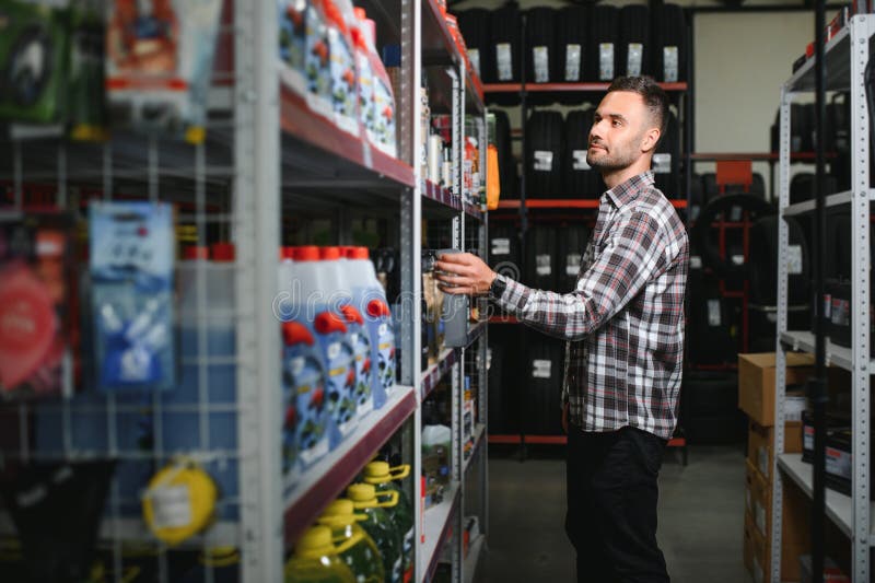 A Customer at an Auto Parts Store Stock Image - Image of male, woman ...